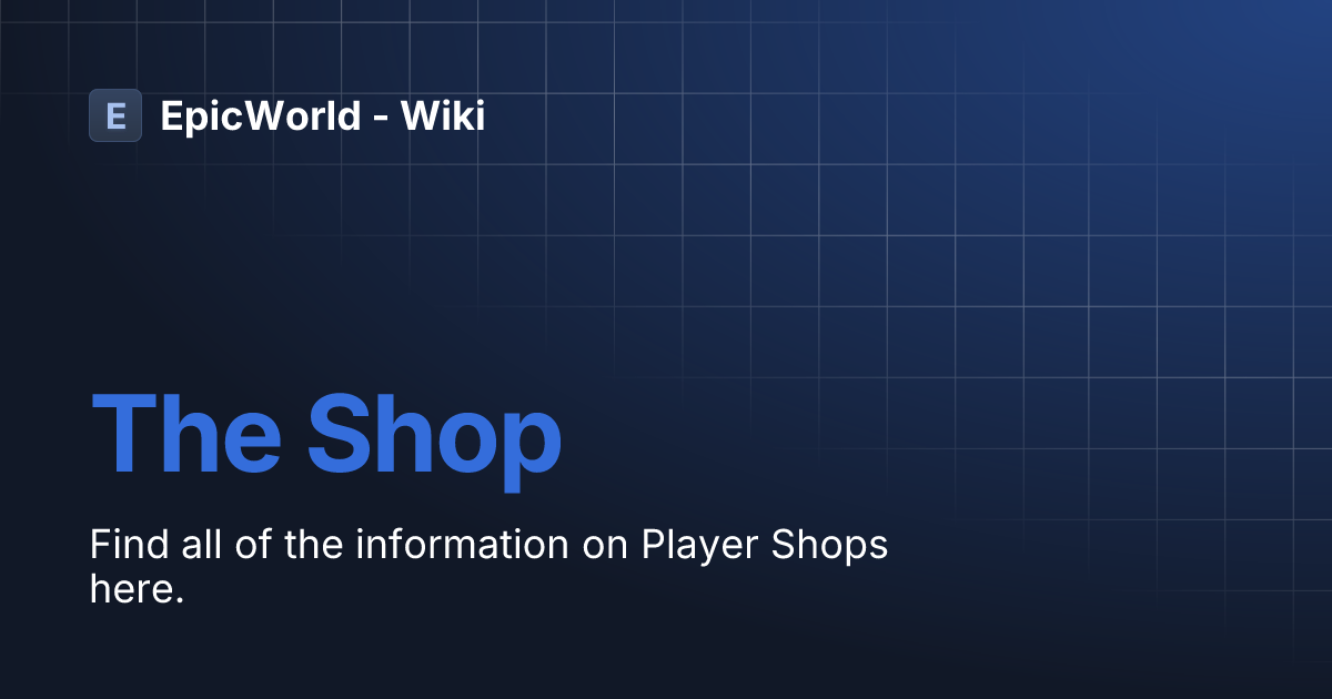 The Shop | EpicWorld - Wiki